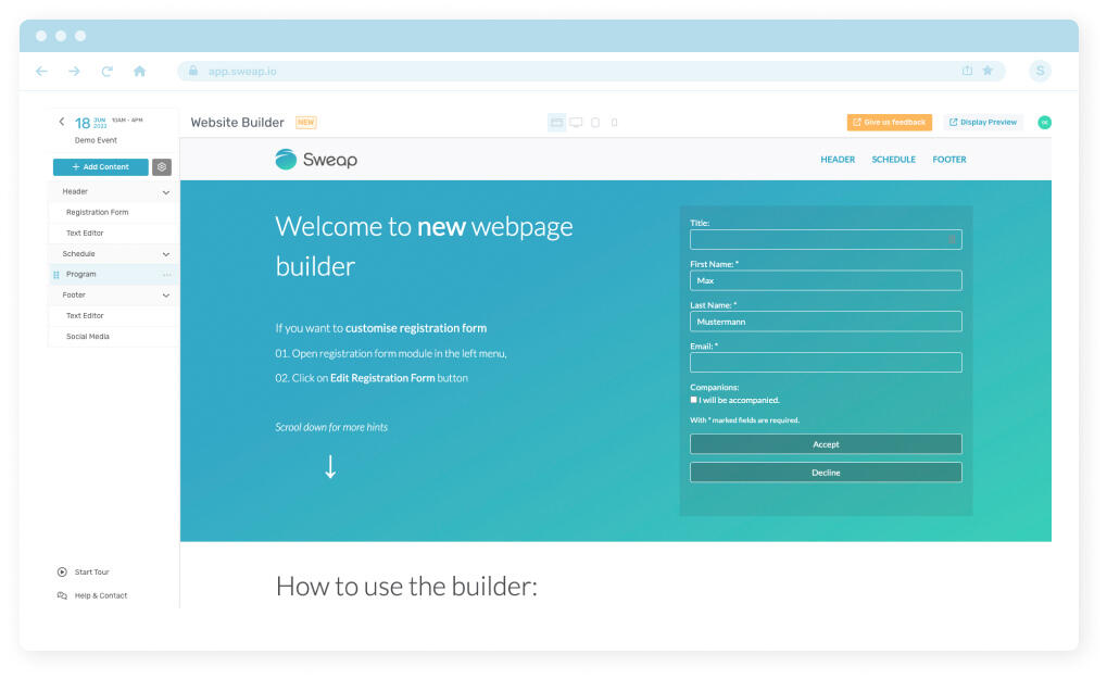 Dynamische Web Builder